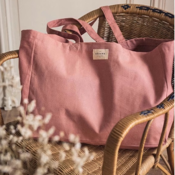 Sezane | Bags | Sezane Classic Cotton Tote In Gorgeous Blush Pink With ...